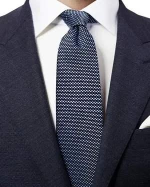 Eton Geometric Standard Tie - Navy