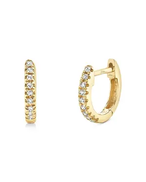 MOON & MEADOW 14k Yellow Diamond Huggie Earrings - Gold
