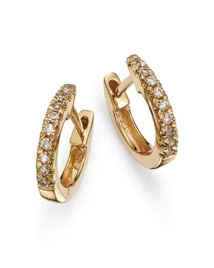MOON & MEADOW 14k Yellow Diamond Huggie Earrings