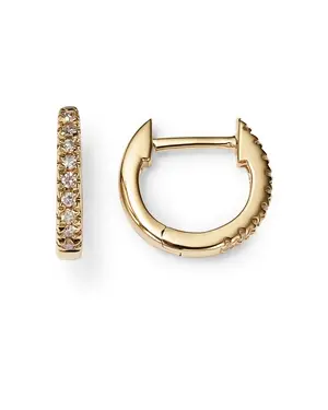 MOON & MEADOW 14k Yellow Diamond Huggie Earrings