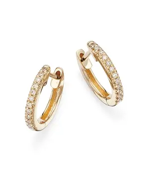 MOON & MEADOW 14k Yellow Diamond Huggie Earrings - Gold