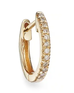 MOON & MEADOW 14k Yellow Diamond Huggie Earrings