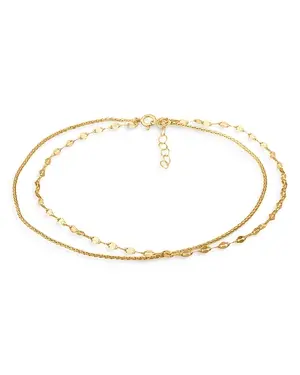 Aqua Double-row Chain Anklet - Gold