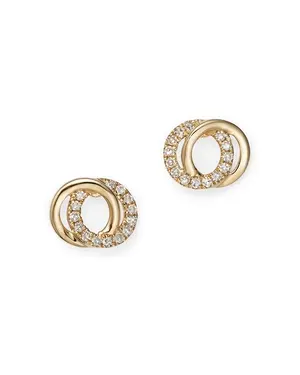 MOON & MEADOW 14k Yellow Diamond Knot Stud Earrings