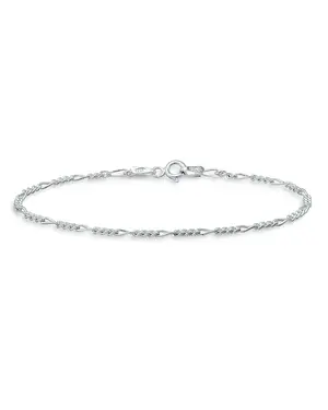 Aqua Figaro Link Bracelet - Silver
