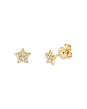 MOON & MEADOW 14k Yellow Diamond Star Stud Earrings - Gold