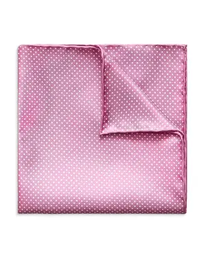 Eton Polka Dot Silk Pocket Square - Pink