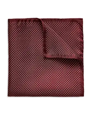 Eton Polka Dot Silk Pocket Square - Red
