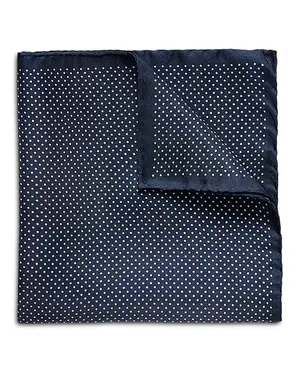 Eton Silk Polka Dot Pocket Square - Blue