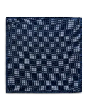 Eton Silk Polka Dot Pocket Square - Blue