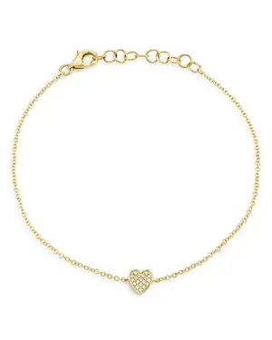 MOON & MEADOW 14k Yellow Diamond Heart Bracelet - Gold