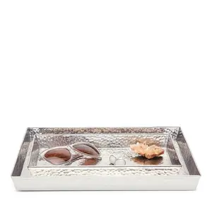PIGEON AND POODLE Verum Nested Trays, Set Of 2 - Shiny Nickel