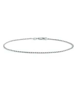 Aqua Rope Chain Bracelet - Silver