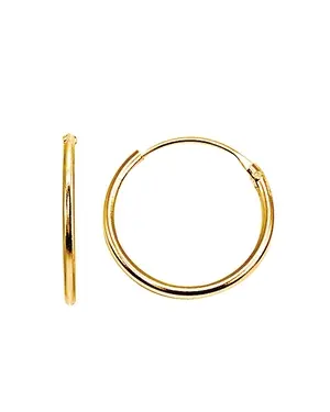 Aqua Tiny Hoop Earrings - Gold
