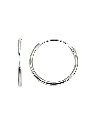 Aqua Tiny Hoop Earrings - Silver