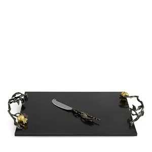 Michael Aram Pomegranate Cheeseboard With Knife - Silver/gold