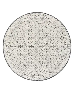 SURYA Louvre Lou-2303 Round Area Rug, 8' Round - Ivory/black
