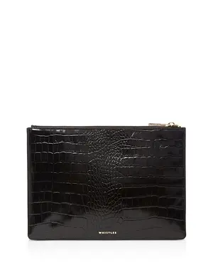 Whistles Croc-embossed Leather Clutch