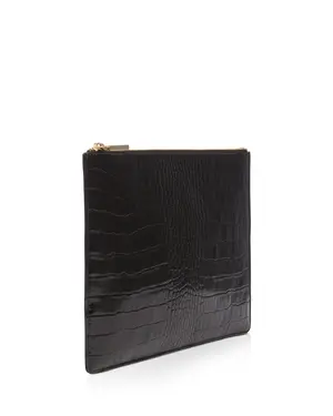 Whistles Croc-embossed Leather Clutch