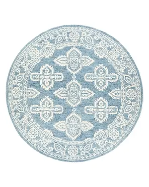 LIVABLISS Granada Gnd-2300 Round Area Rug, 6' Round - Pale Blue/beige