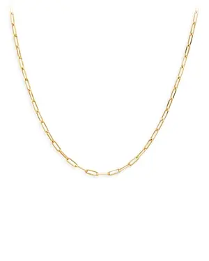 Aqua Sterling Paper Clip Chain Necklace