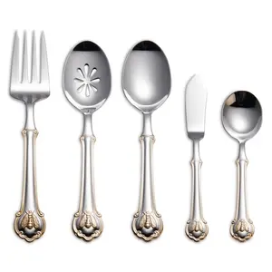 WALLACE Napoleon Bee Gold Accent 45 Piece Flatware Set, Service For 8