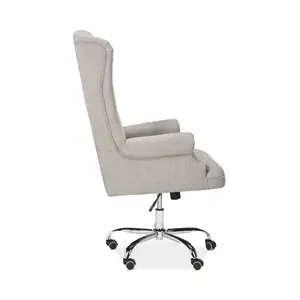 SAFAVIEH Ian Linen Swivel Office Chair