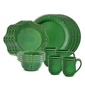 JULISKA Berry & Thread 16 Piece Dinnerware Set, Service For 4 - Basil