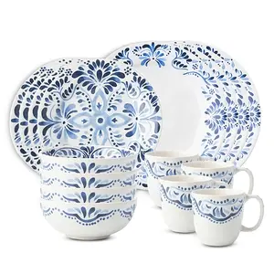 JULISKA Iberian Indigo 16 Piece Dinnerware Set, Service For 4 - Indigo Blue