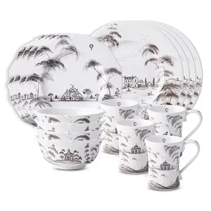 JULISKA Country Estate 16 Piece Dinnerware Set, Service For 4 - Flint Grey