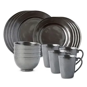 JULISKA Stoneware 16 Piece Place Setting - Pewter