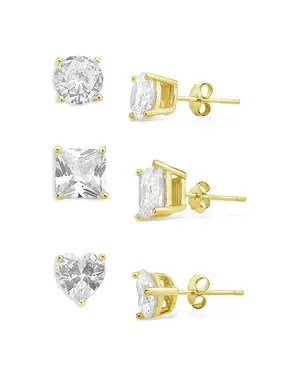 Sterling Forever Statement Stud Earring Set - Gold