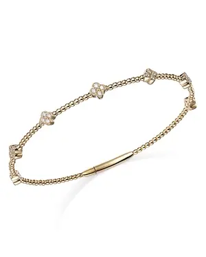 Bloomingdale'S 14k Yellow Gold Diamond Bangle Bracelet - Gold/white