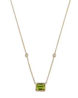 Bloomingdale'S Peridot And Diamond Pendant Necklace - Peridot/gold