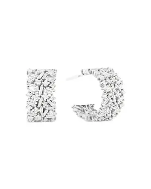 SUZANNE KALAN Fireworks 18k Diamond Hoop Earrings - White Gold