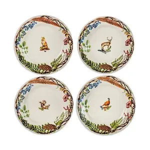 JULISKA Forest Walk Cafe Au Lait Dessert/salad Plate, Assorted Set 4 - Café Au Lait