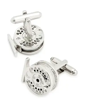 LINK UP Fly-fishing Reel Cufflinks - Silver