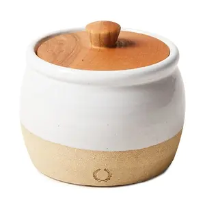 FARMHOUSE POTTERY Pickle Pot With Lid - Open White