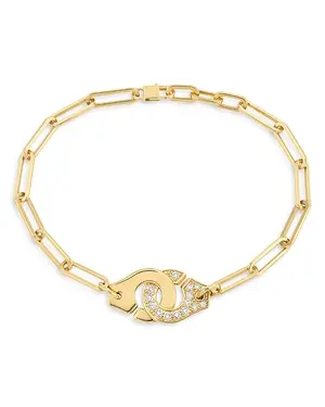 DINH VAN 18k Yellow Menottes Diamond Chain Bracelet - Gold