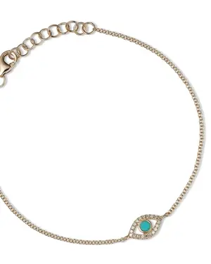 MOON & MEADOW 14k Yellow Evil Eye Chain Bracelet