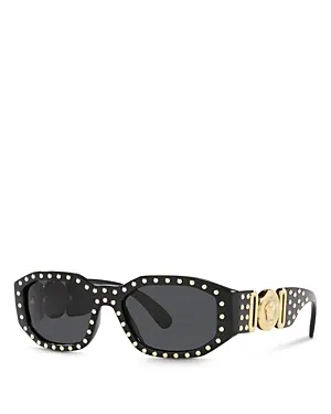 Versace 53mm Square Frame Sunglasses Black Grey
