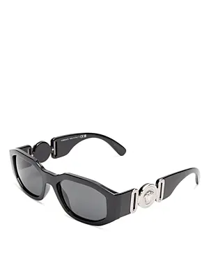 Versace 53mm Square Frame Sunglasses Black/dark Gray Solid