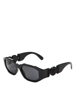 Versace 53mm Square Frame Sunglasses Black/gray Solid
