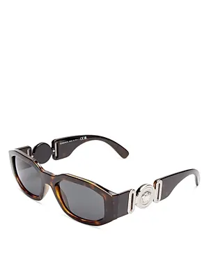 Versace 53mm Square Frame Sunglasses Dark Havana/gray Solid