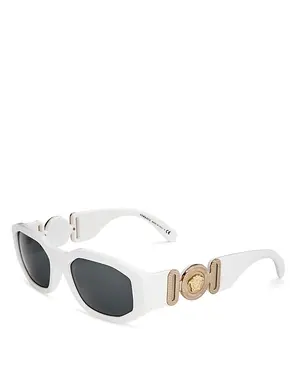 Versace 53mm Square Frame Sunglasses - White/gray Solid