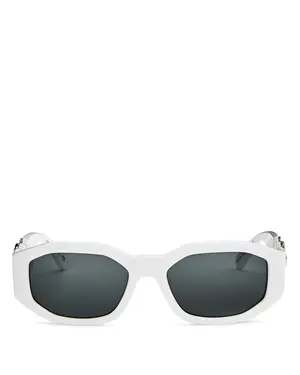 Versace 53mm Square Frame Sunglasses - White/gray Solid