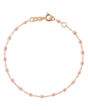 Gigi Clozeau Gigi Clozeau 18K Rose Gold Resin Bead Chain Bracelet Fuchsia/rose Gold