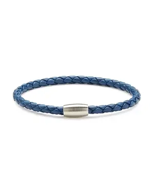 LINK UP Braided Leather Cord Bracelet - Blue