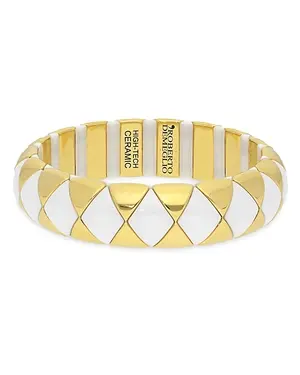 Roberto Demeglio Aura Ceramic Statement Bracelet - White/gold