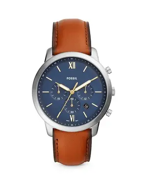 Fossil Neutra Chronograph, 44mm - Blue/brown